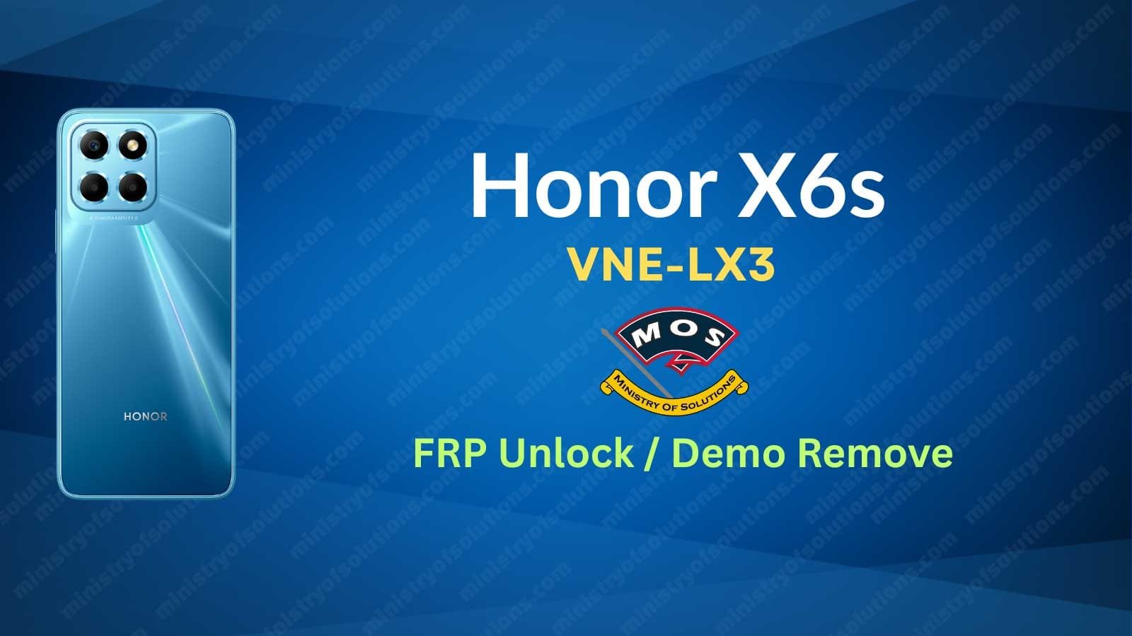 Honor X6s VNE-LX3 FRP Unlock Demo Remove Service