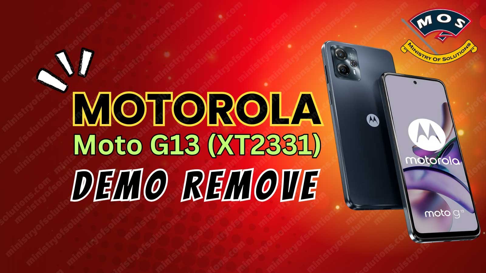 XT2331 Motorola Moto G13 Demo Remove Service