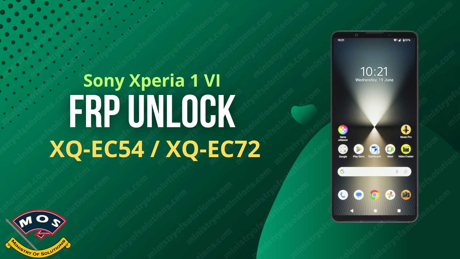 Sony Xperia 1 VI FRP Unlock XQ-EC54, XQ-EC72