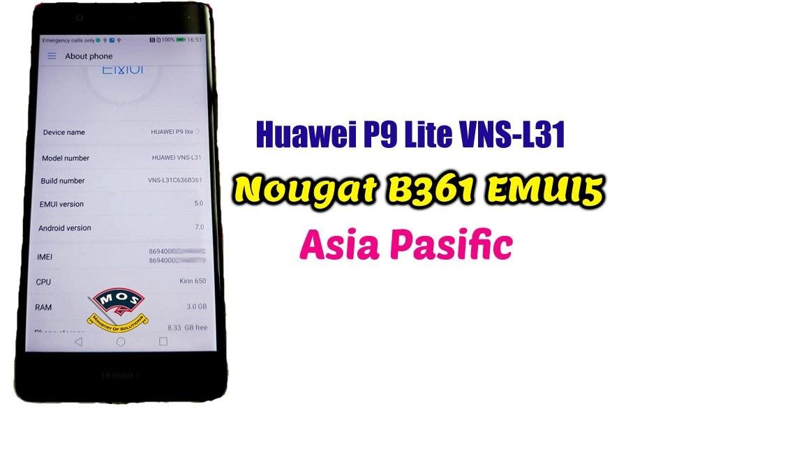 Huawei P9 Lite VNS-L31 Nougat B361 EMUI5 (Asia Pacific)